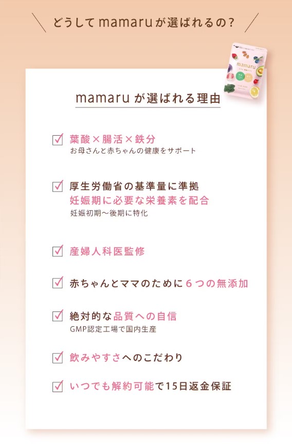 mamaru葉酸サプリの口コミ評判は良い？医師監修・無添加で妊娠中におすすめ